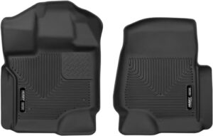 husky liners x-act contour floor mats | fits 2015 - 2024 ford f-150 supercrew/supercab (includes 2022 - 2024 lightning model) | front row, 2-pc black - 53341