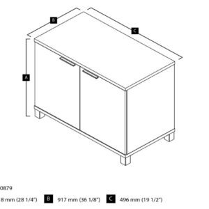 BESTAR Pro Linea 2 Door Storage Unit, Bark Grey