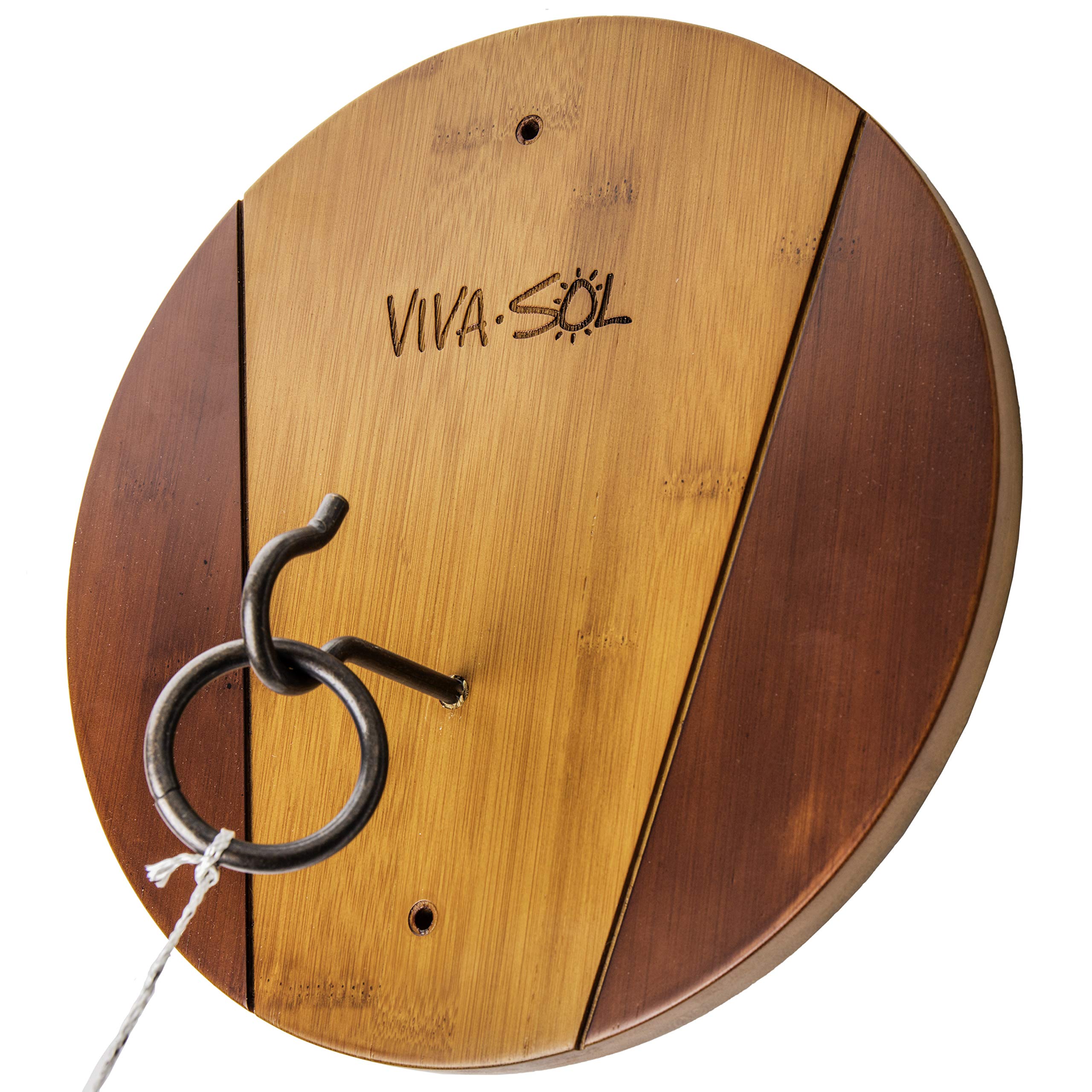 Triumph Sports Viva Sol Premium Bamboo Walnut Finish Hook and Ring Target Game for Use Indoors and Outdoors , 8.00 x 8.00 x 1.00"