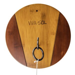 Triumph Sports Viva Sol Premium Bamboo Walnut Finish Hook and Ring Target Game for Use Indoors and Outdoors , 8.00 x 8.00 x 1.00"