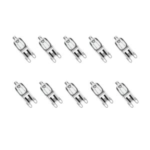 10 pack clear lense dimmable q50/g9/cl/120v g9 jcd 50 watt 120 volt t4 jd type halogen house hold light bulb hanging pendant accent g9 jcd round pin spot down lamp chandelier sconce 50w 120v lighting