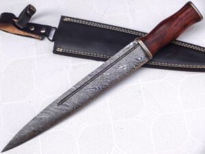 poshland reg-212, custom handmade damascus steel 17 inches dirk blade knife (reg-212)