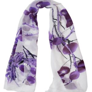 GOFINEE Women Chiffon Long Neck Scarf Head Hair Wrap Soft Lightweight Grape