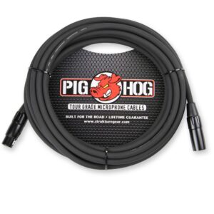 pig hog 8mm mic cable, 20ft xlr tour grade microphone cable - 4 pack