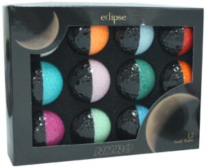 nitro eclipse golf balls, black/multicolor