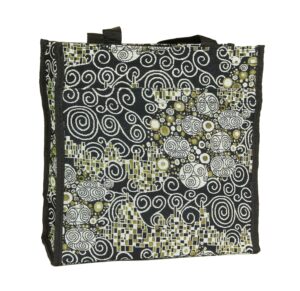 signare tapestry shoulder bag shopping bag for women with gustav klimt kiss design