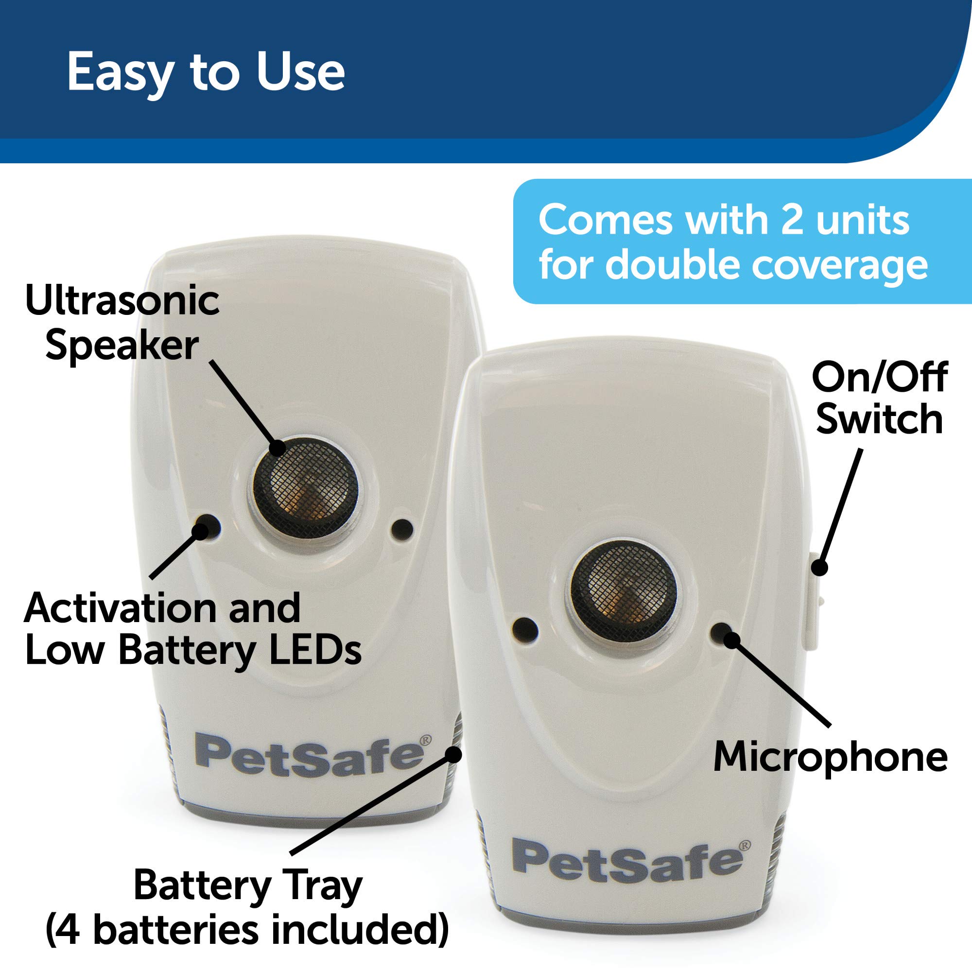 PetSafe Multi-Room Indoor Dog Bark Control - Ultrasonic Device to Deter Barking Dogs - No Collar Needed - Up to 25 ft Range - Automatic Anti-Bark Pet System, White (2 Pack)