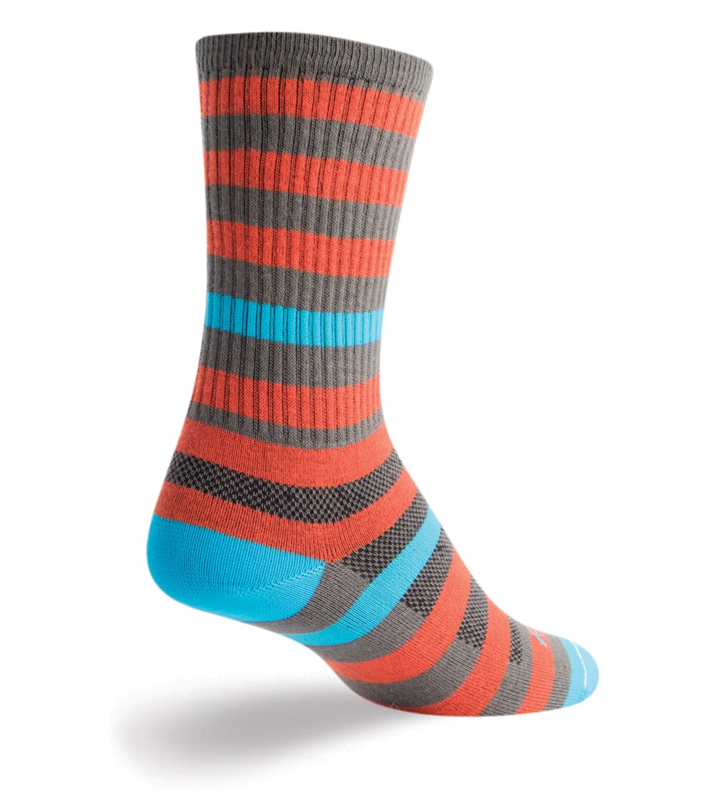 SockGuy, Women's Crew Socks, 6-Inch Cuff Height - Large/X-Large, Metro