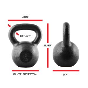 CAP Barbell Black Cast Iron Kettlebell | 35 Pounds