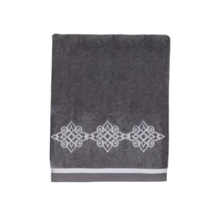 avanti linens - bath towel, soft & absorbent cotton towel, nickel (riverview collection)