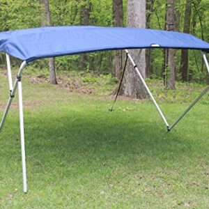 Vortex Direct Navy Blue Fabric Square Tube Frame 4 Box Bimini Top,10' Long, 97"-103" Wide, 54" Tall