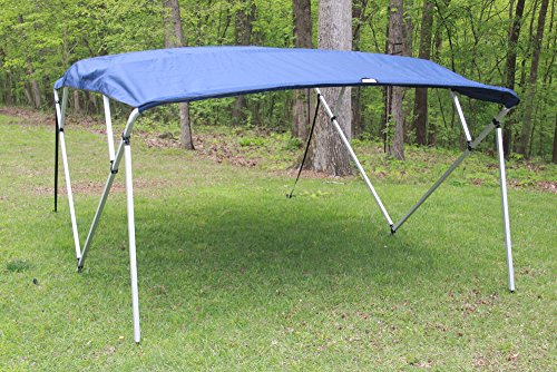 Vortex Direct Navy Blue Fabric Square Tube Frame 4 Box Bimini Top,10' Long, 97"-103" Wide, 54" Tall