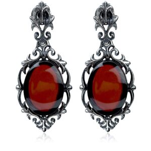 ian and valeri co cherry amber sterling silver antique finish stud earrings