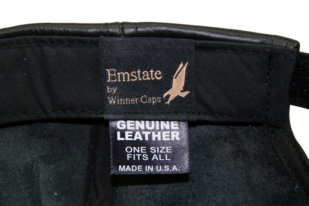 Emstate Genuine Cowhide Leather Unisex Adjustable Baseball Cap Made in USA (Hunter Green)