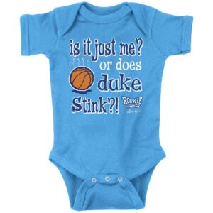 smack apparel north carolina basketball fans. is it just me? or does duke stink. light blue onesie (nb-18m) (onesie, 6 month)