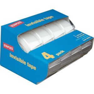 staples 483534 invisible tape caddies 3/4-inch x 11.1 yds 4/pack (52384-p4d)