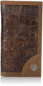 ariat men's wallets gator print rodeo, brown, one size