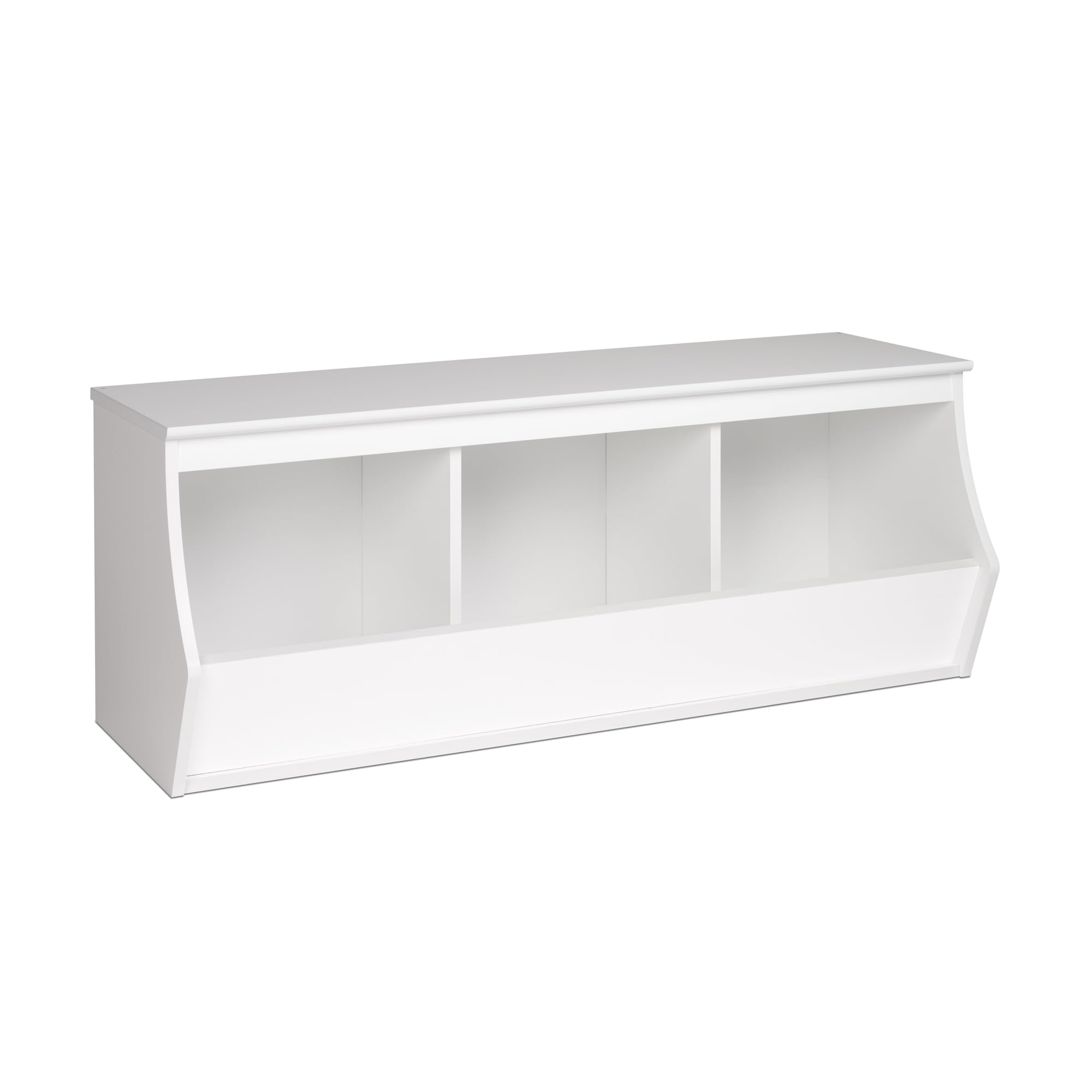 Prepac Monterey Traditional Stackable 3-Bin Storage Cubby Organizer, Functional Cube Storage Organizer 15.75" D x 46" W x 18" H, White, WUSM-0003-1