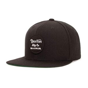 brixton mens wheeler snapback newsie cap, black, one size us