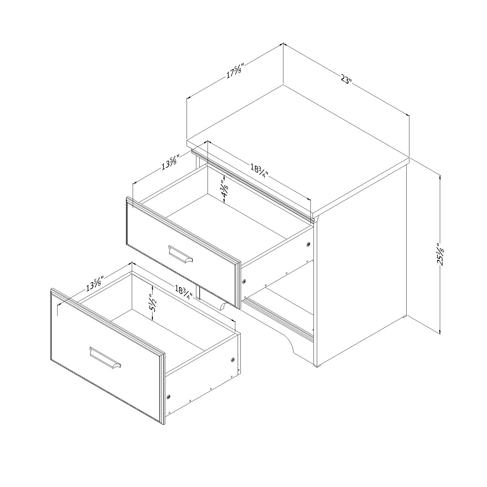 South Shore Versa 2-Drawer Nightstand, Weathered Oak, Gray Maple