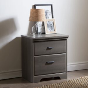 South Shore Versa 2-Drawer Nightstand, Weathered Oak, Gray Maple