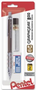 pentel graph gear 800 mechanical drafting pencil, 0.3mm, brown barrel with lead (pg803lzbp)