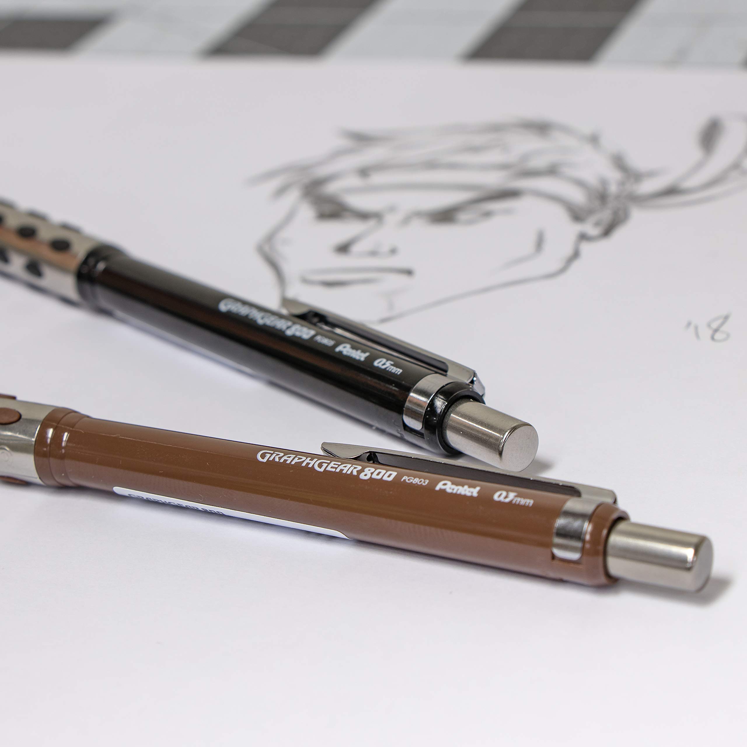 Pentel Graph Gear 800 Mechanical Drafting Pencil, 0.3mm, Brown Barrel with Lead (PG803LZBP)