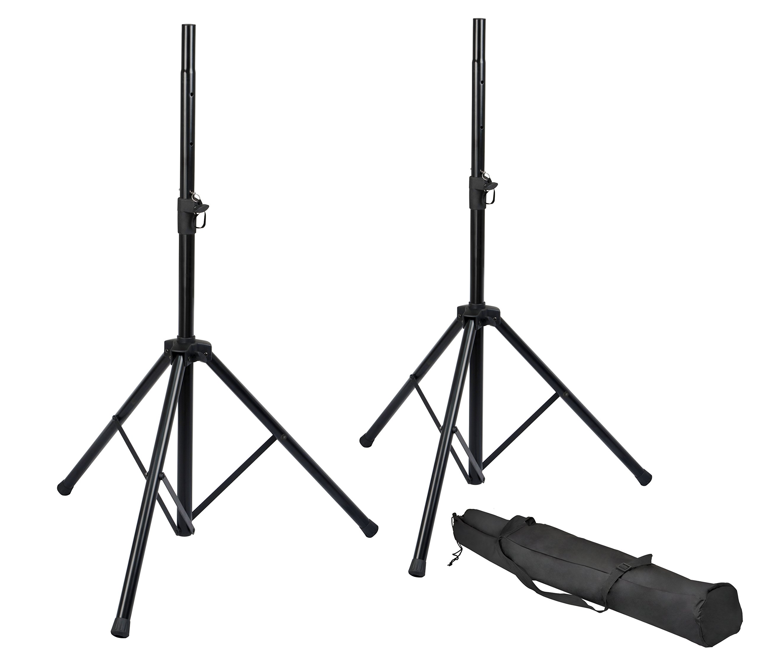 Rok-It Adjustable Speaker Stand Set with Carry Bag and Dual Diameter tube for Both 35mm and 38mm Speaker Mounts; (RI-SPKRSTDSET)