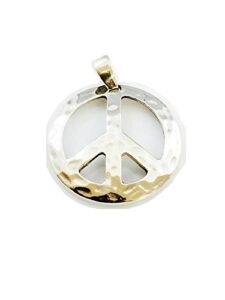 ezi zino large peace sign pendant solid 925 sterling silver 12.2 grams design