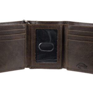 Dickies mens Leather Trifold Wallet, Dark Brown, One Size US