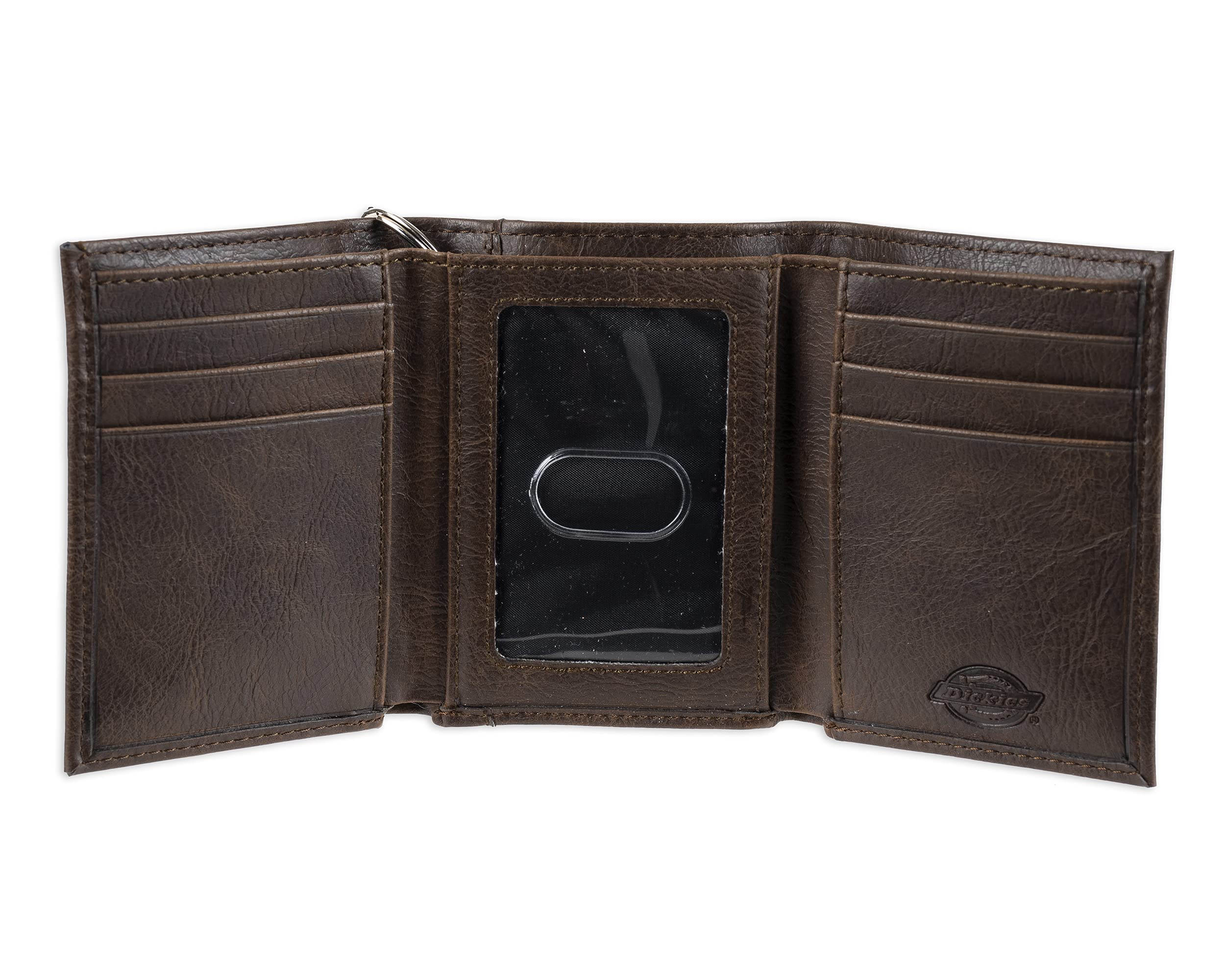 Dickies mens Leather Trifold Wallet, Dark Brown, One Size US