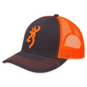 browning, flashback cap, charcoal/neon orange