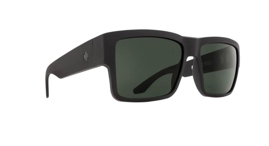 Spy Optic Cyrus Sunglasses Soft Matte Black with Happy Gray Green Lens