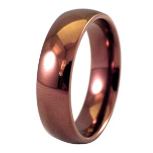 fanntasy forge jewelry dark copper ring mens womens coffee color stainless steel wedding band 6mm size 3