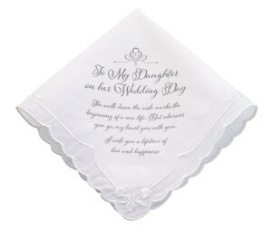 lillian rose mens lillian rose daughter verse wedding gift keepsake hankie, multi-colour, one size us, 6.5"