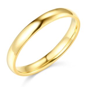 14k yellow gold 3mm plain wedding band - size 5.5