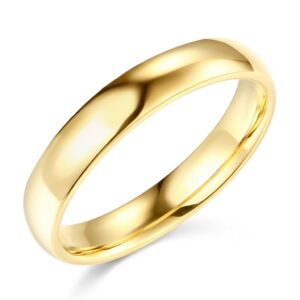 14k yellow gold 4mm plain wedding band - size 4