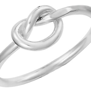 Kinzie Fashion .925 Sterling Silver Love Knot Knuckle Ring, Size 3