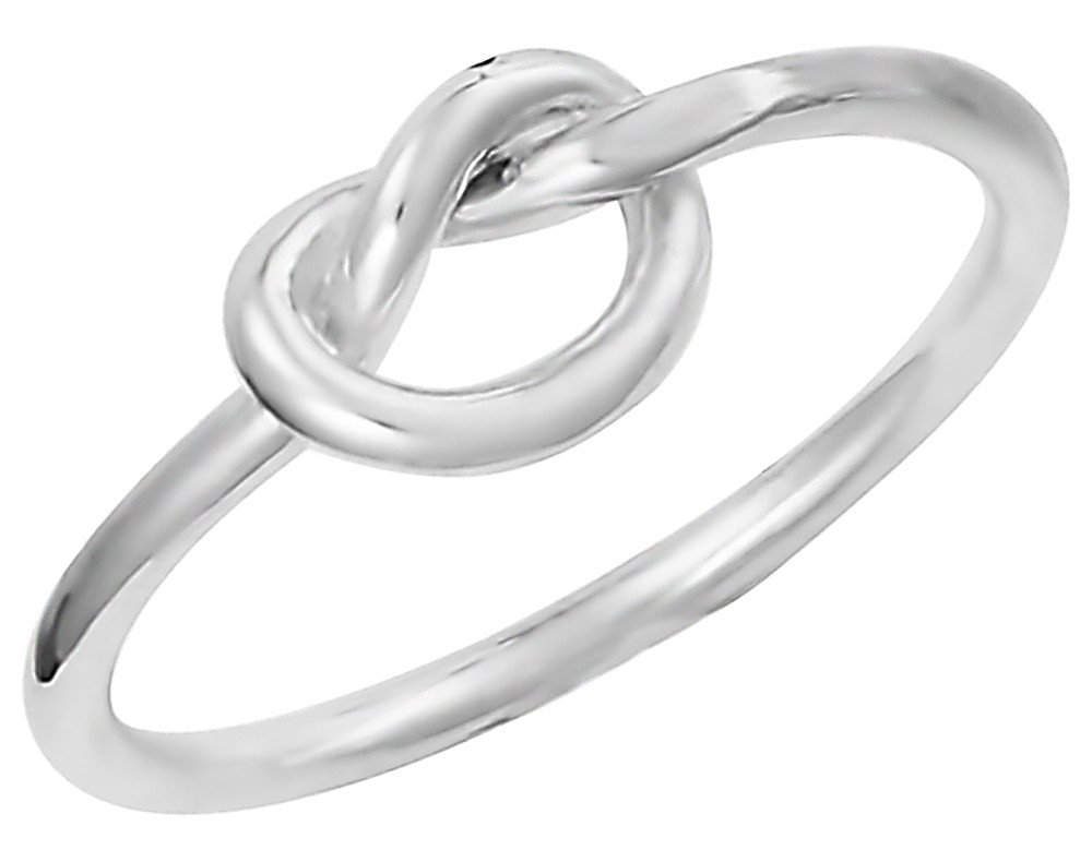 Kinzie Fashion .925 Sterling Silver Love Knot Knuckle Ring, Size 3