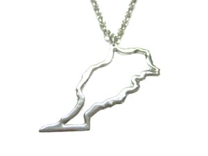 kiola designs silver toned morocco map outline pendant necklace