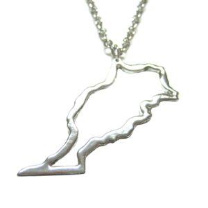 Kiola Designs Silver Toned Morocco Map Outline Pendant Necklace