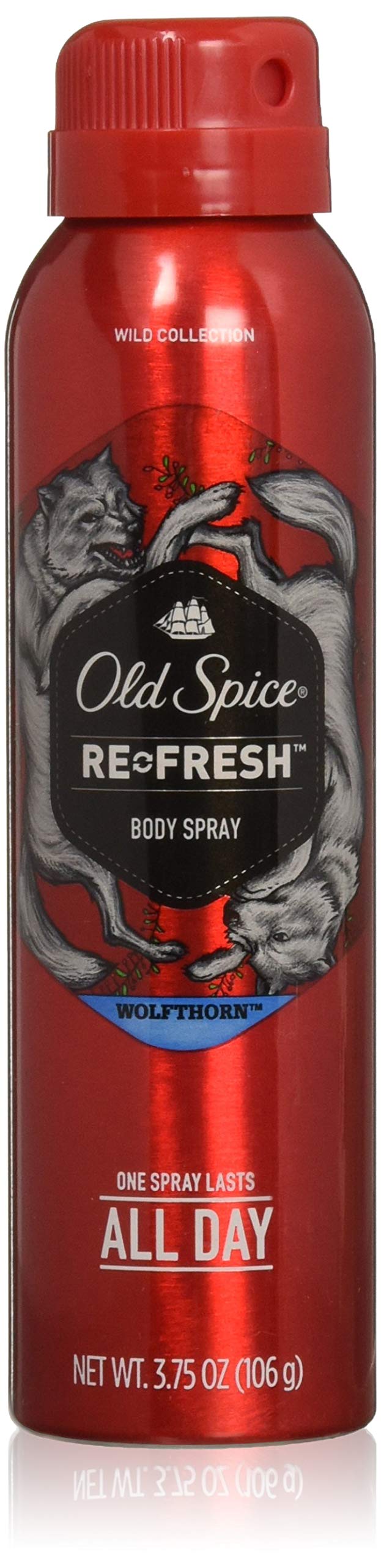 Old Spice Wild Collection Re-Fresh Deodorant Body Spray, Wolfthorn 3.75 oz (Pack of 4)