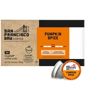 San Francisco Bay Compostable Coffee Pods - Pumpkin Spice (80 Ct) K Cup Compatible including Keurig 2.0, Flavored, Medium Roast