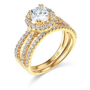 twjc 14k yellow gold solid wedding engagement ring - size 6