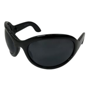 largemouth mens industrial style wrap sunglasses (black)