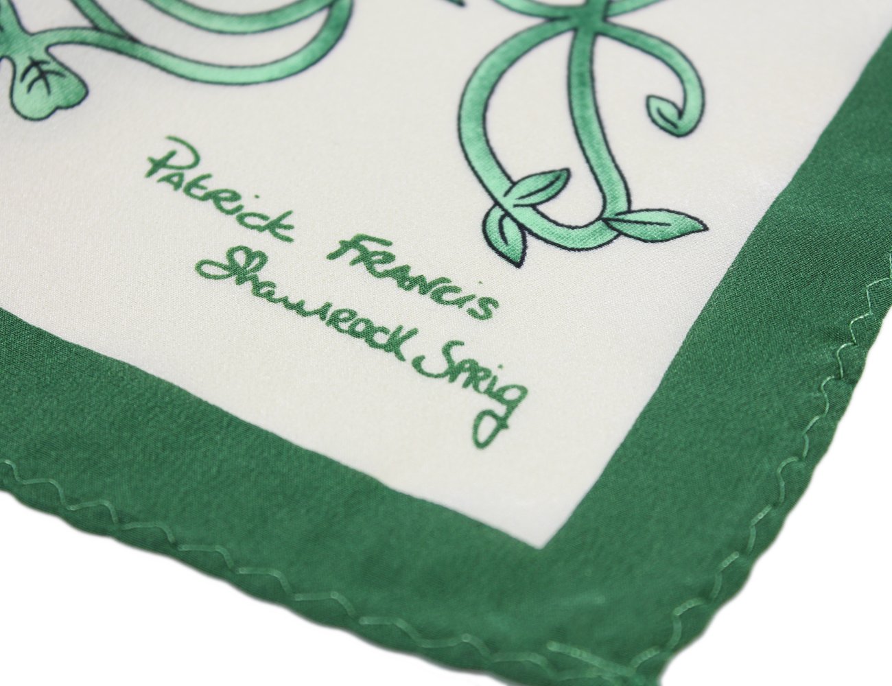 Irish Shamrock Scarf Silk Ireland Celtic Headscarf St. Patrick's Day 52" x 12"