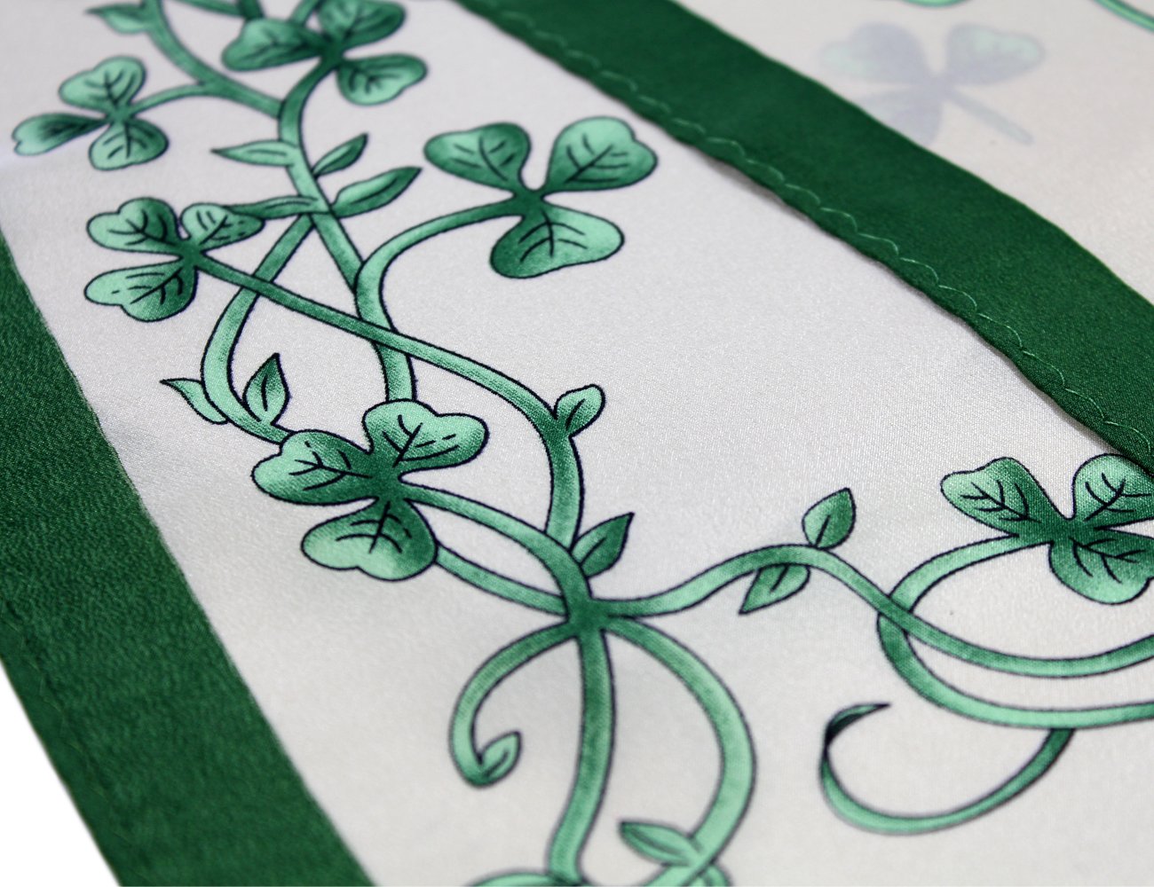 Irish Shamrock Scarf Silk Ireland Celtic Headscarf St. Patrick's Day 52" x 12"