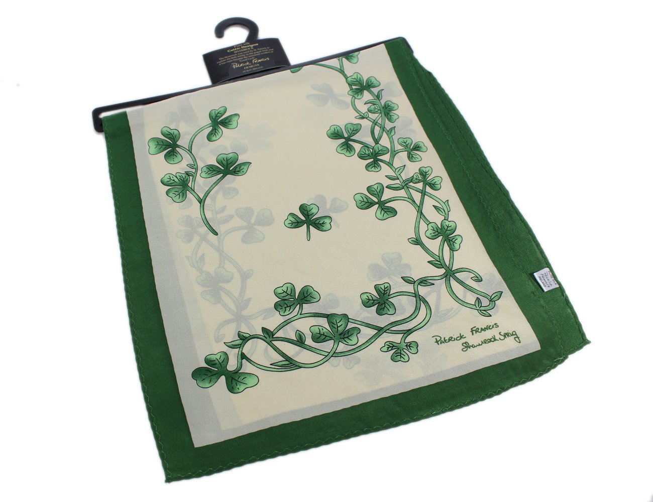 Irish Shamrock Scarf Silk Ireland Celtic Headscarf St. Patrick's Day 52" x 12"