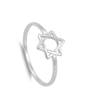 Star of David Religious Unique Ring New .925 Sterling Silver Band Size 6