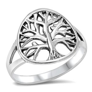 women's tree of life beautiful ring new .925 sterling silver band size 9